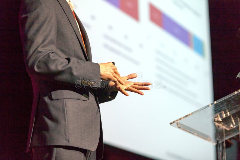 Speaker at Business Conference or Presentation Stock Image - Image of ...