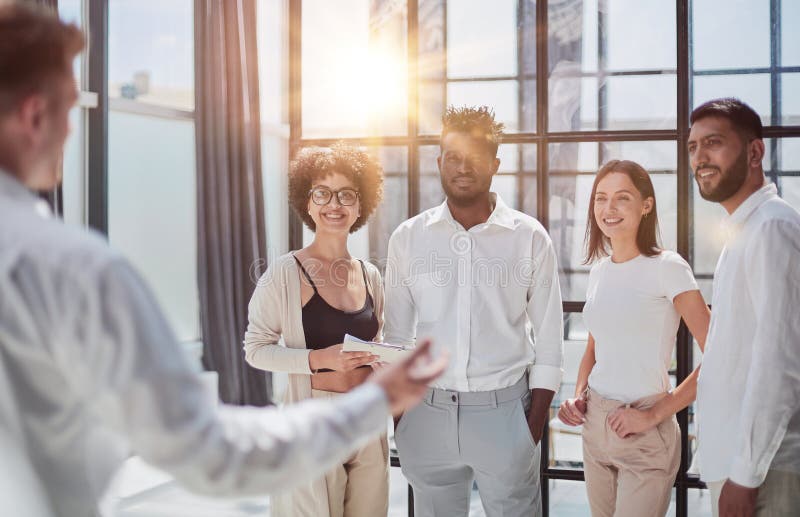 Speaker at Business Conference and Presentation in Office Stock Image ...