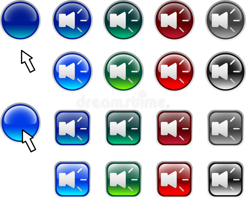 Sound button. [Vector] stock vector. Illustration of circle - 3529818