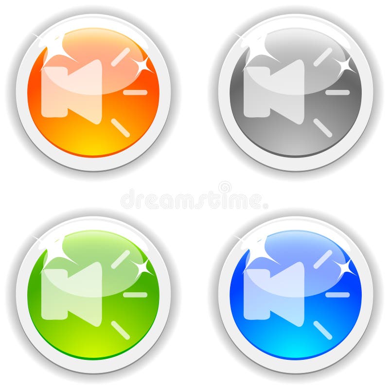 Speaker buttons. stock vector. Illustration of music, icons - 9166485