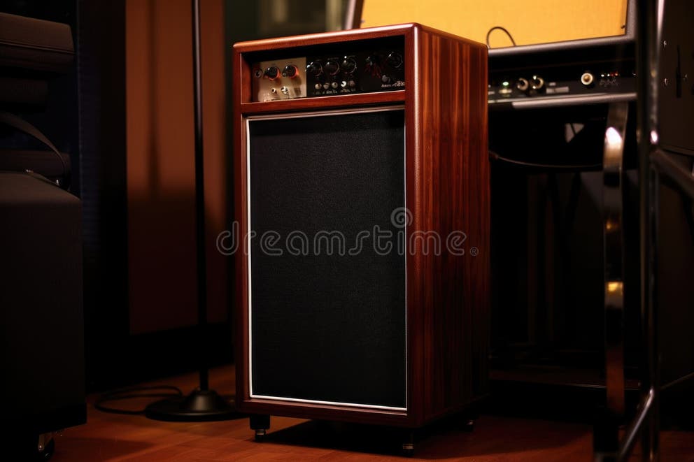 Speaker Cabinet with Inbuilt Amplifier in a Recording Studio Stock ...