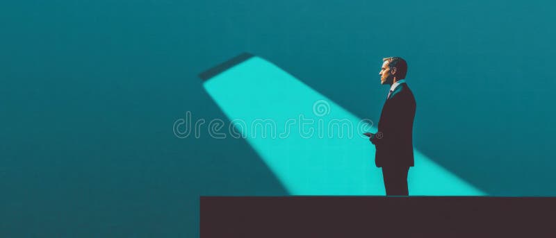 Speaker Captivating Audience with an Informative Speech Under Bright ...