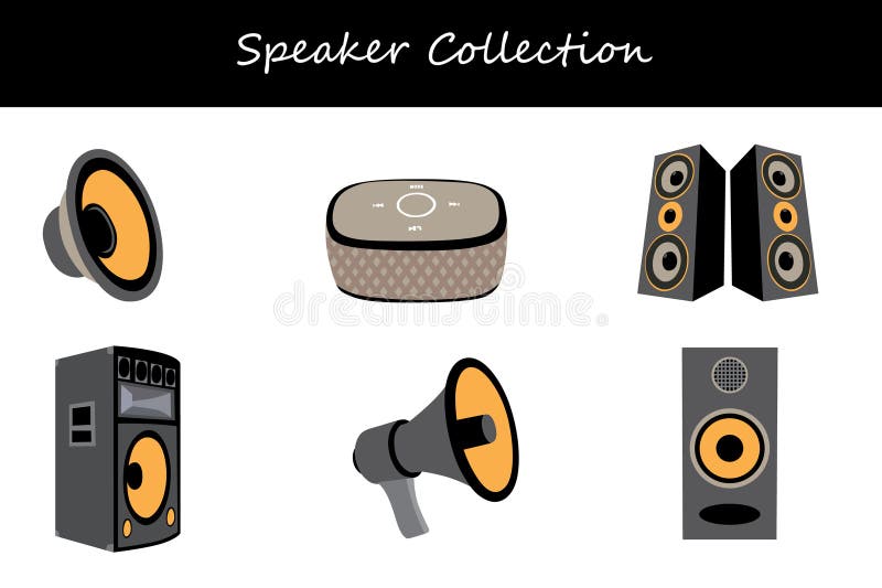 Speaker Collection in Different Poses. Vector Illustration Stock Vector ...