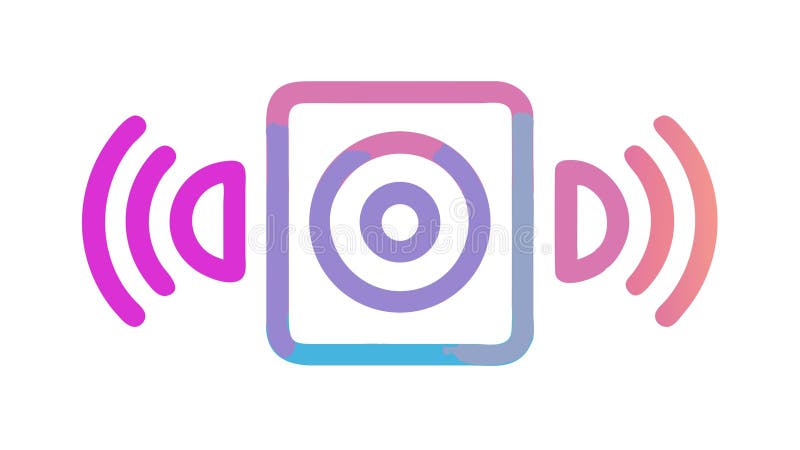 Speaker and Concentric Rings, Audio Output and Vibration Icon, Vector ...