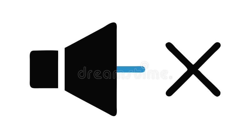 Speaker Cone Mute Volume Icon Audio Control Graphic, Vector Design ...