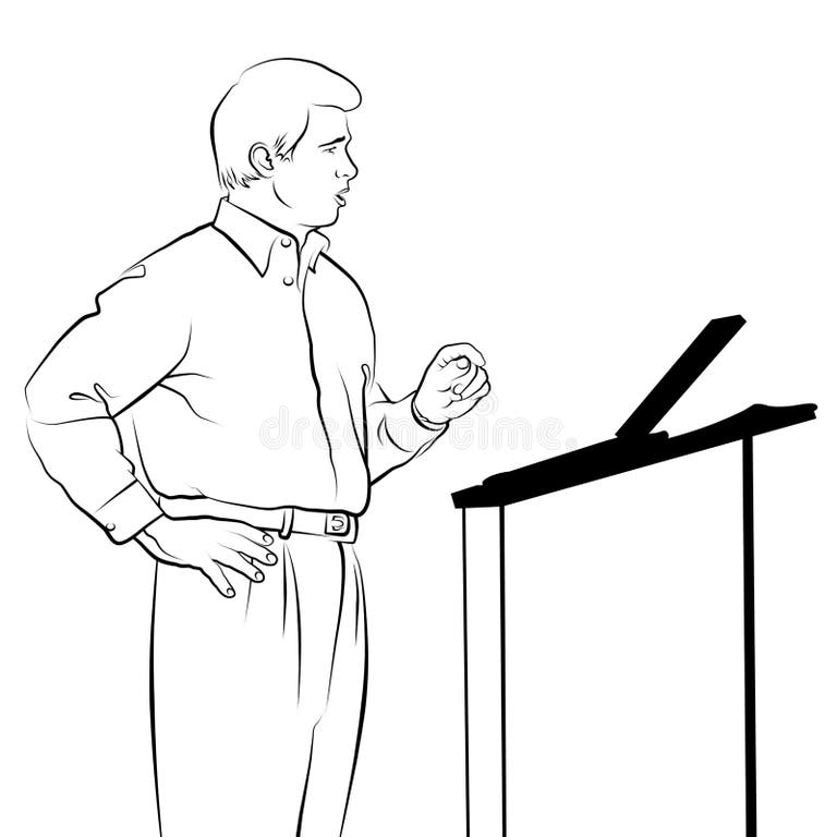 Speaker Drawing stock illustration. Illustration of speaking - 29040117