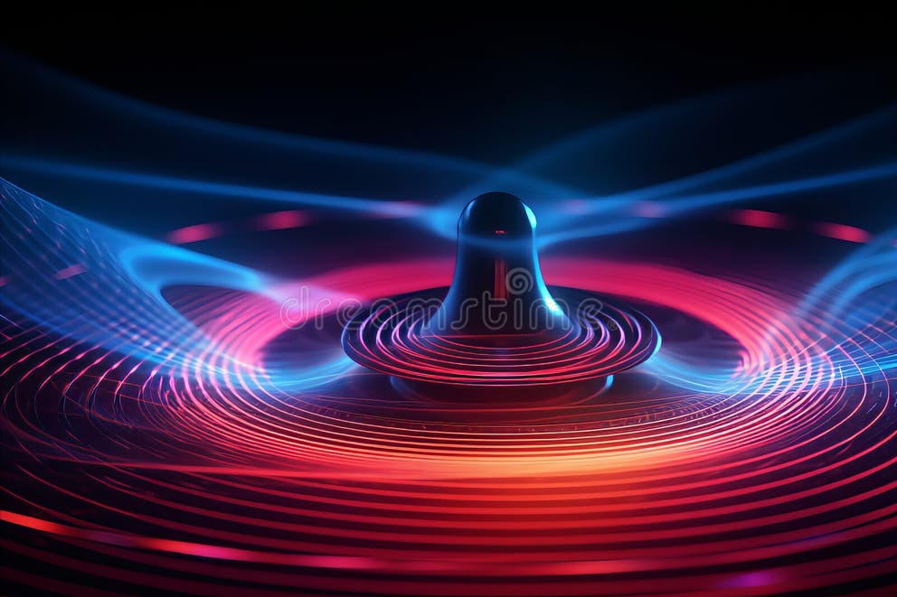 Speaker Emitting Vibrant Waves of Sound Vibration, Illustrating Sound ...