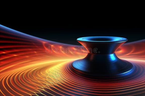 Speaker Emitting Vibrant Waves of Sound Vibration, Illustrating Sound ...