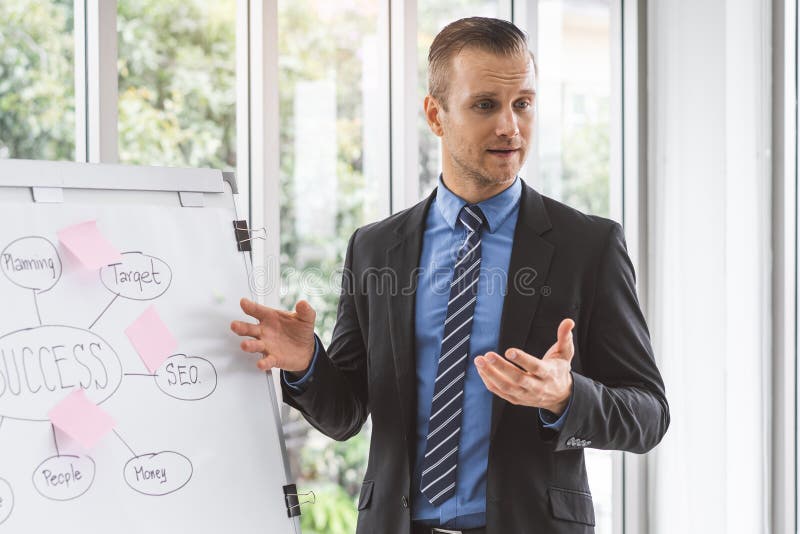 Speaker Explain Concept of Business To Student in Class Stock Image ...