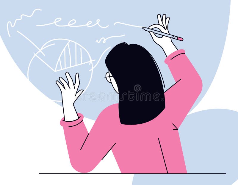 Speaker Explaining Problem on Whiteboard. Stock Vector - Illustration ...