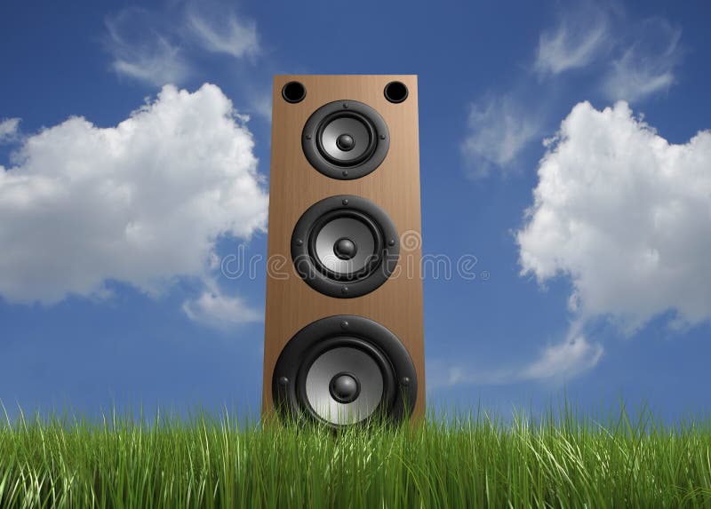 Speaker In Grass Picture. Image: 5406671