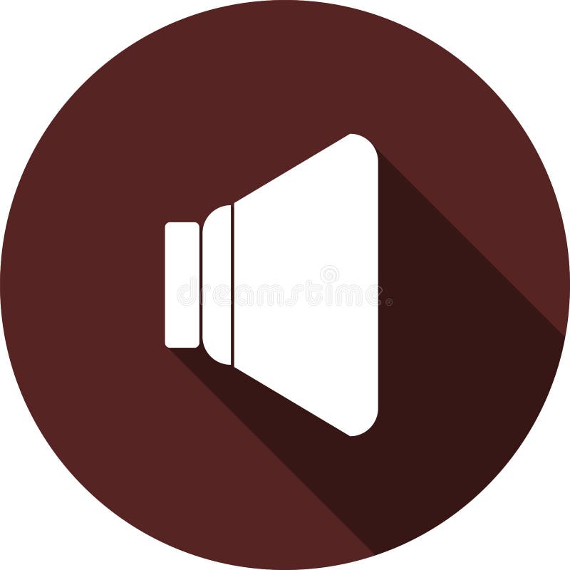 Icon Speaker Symbol the Volume Up on the Circle Maroon Color, Vector ...