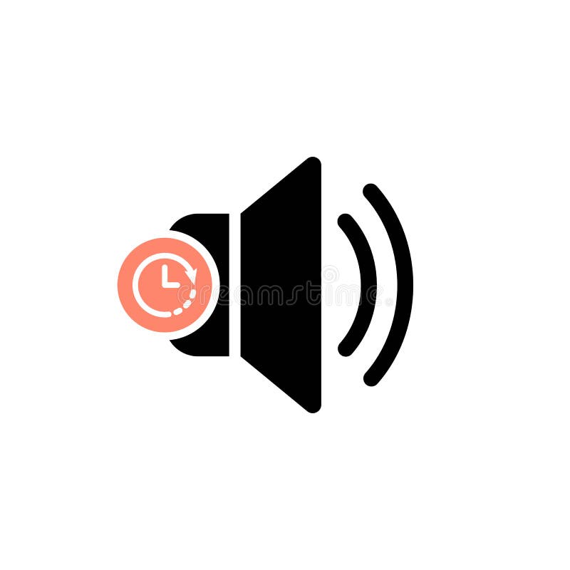Speaker Icon with Clock Sign. Speaker Icon and Countdown, Deadline ...