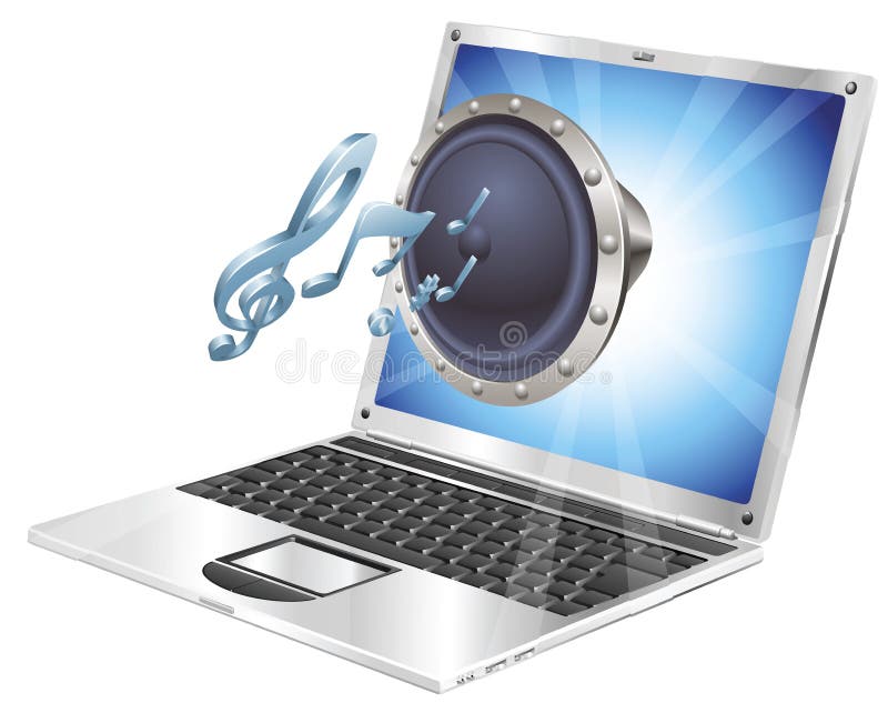 Speaker Icon Laptop Concept Stock Vector - Illustration of screen ...