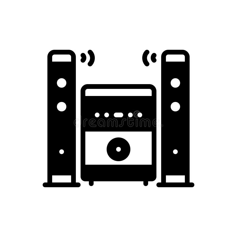 Black Solid Icon for Speaker, Music and Bass Stock Vector ...