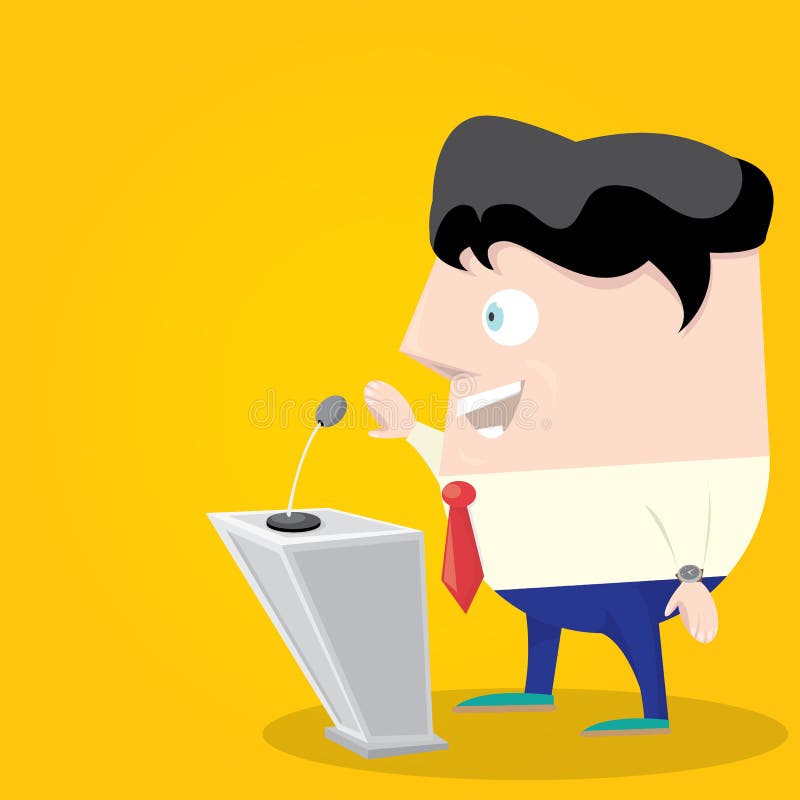 Speaker Icon. Orator Speaking from Tribune Stock Vector - Illustration ...