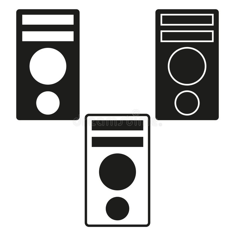 Speaker Icon Set. Audio System Symbols. Vector Graphic Illustration ...