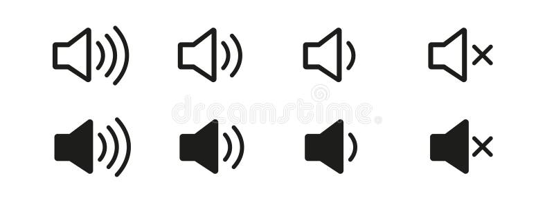 Speaker Icon Set. Volume Icon Vector. Loudspeaker Icon Vector. Sound ... Speaker Icon Set. Volume Icon Vector. Loudspeaker Icon Vector. Sound ...