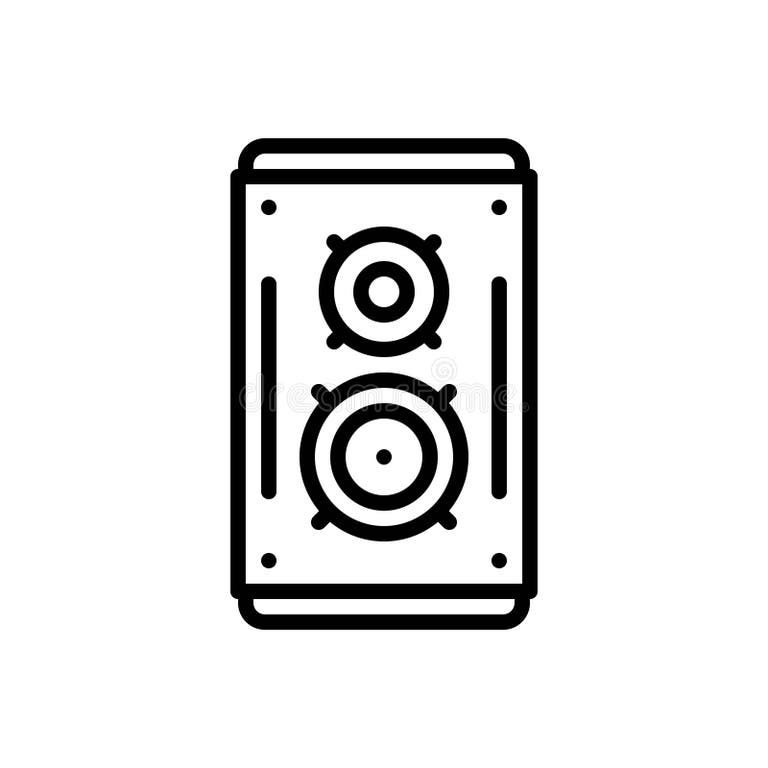 Black Line Icon for Speaker, Subwoofer and Bass Stock Vector ...