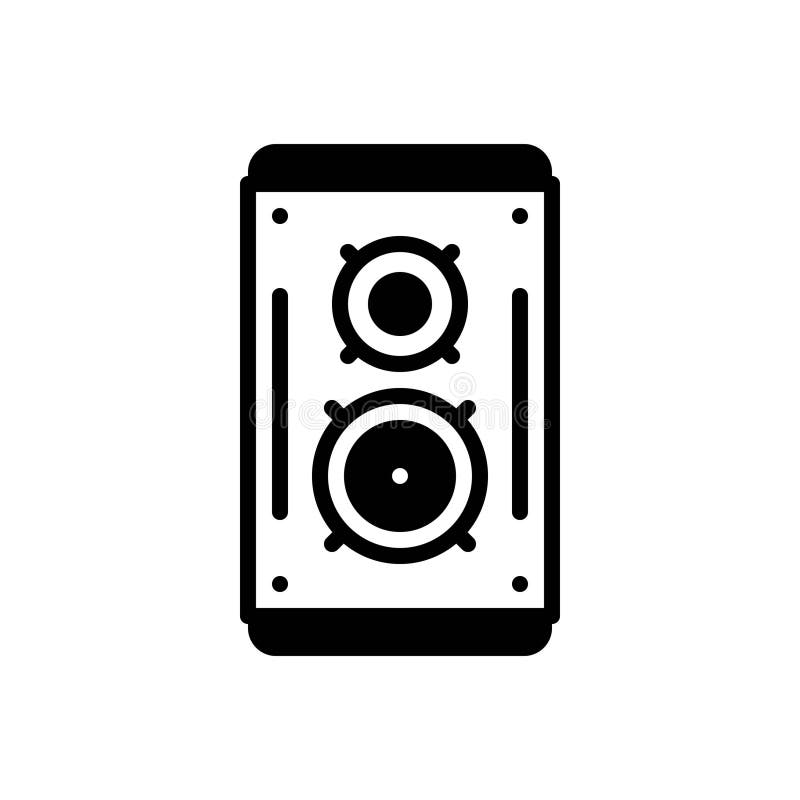 Black Solid Icon for Speaker, Subwoofer and Loudspeaker Stock Vector ...