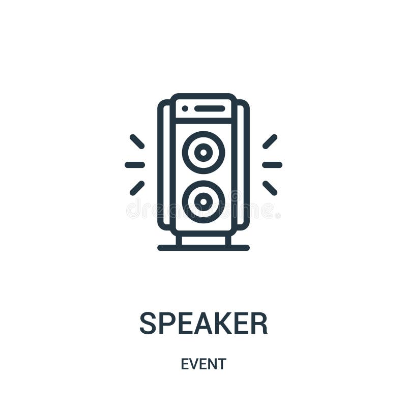 Speaker Icon Vector from Event Collection. Thin Line Speaker Outline ...