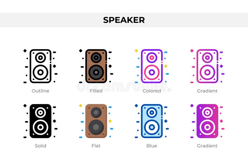 Speaker Icons in Different Style. Speaker Icons Set. Holiday Symbol ...