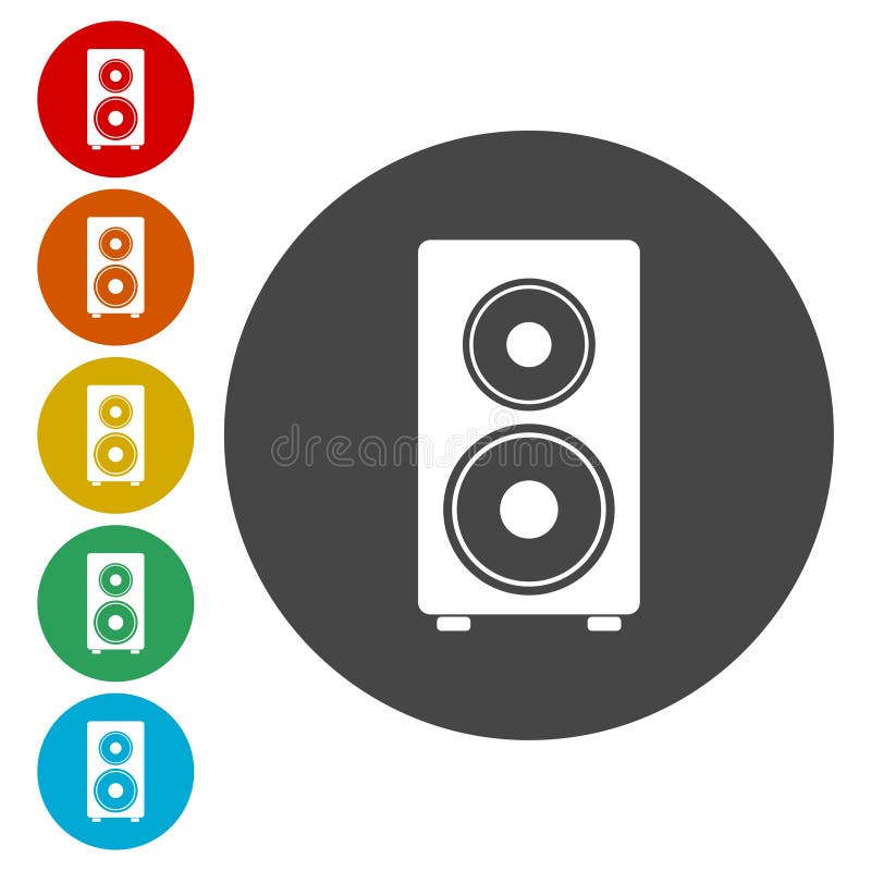 Speaker Icons set stock vector. Illustration of black - 133246285