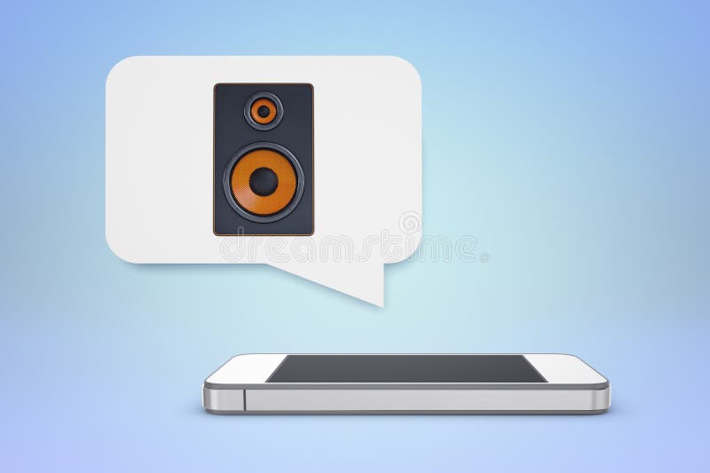 Speaker Illustration Above a Smartphone Screen Stock Image - Image of ...