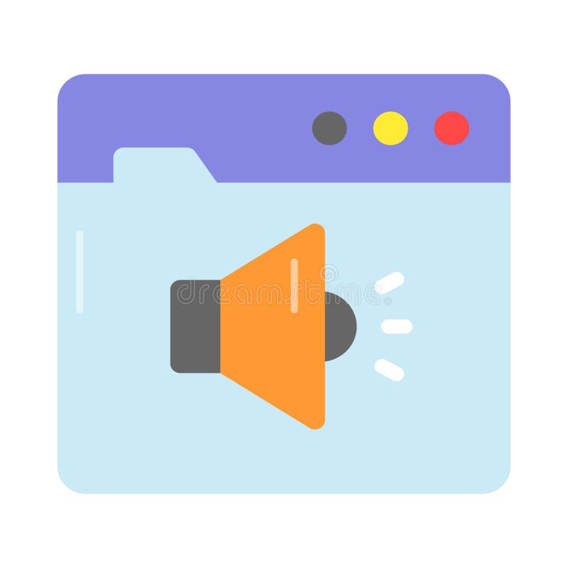 Speaker Inside Webpage Showing Concept Icon of Website Marketing Stock ...