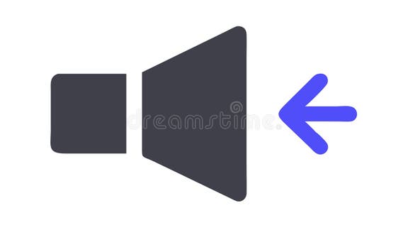 Speaker and Left Arrow Icon, Audio Input Direction Vector, Vector ...