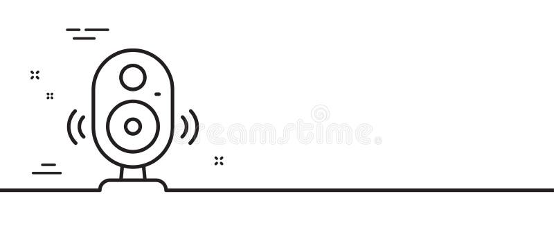 Speaker Line Icon. Computer Component Sign. Sound Symbol. Minimal Line ...