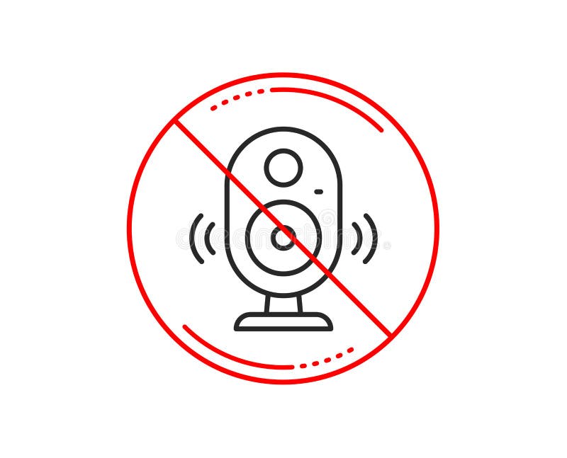 Speaker Line Icon. Computer Component Sign. Sound Symbol. Vector Stock ...