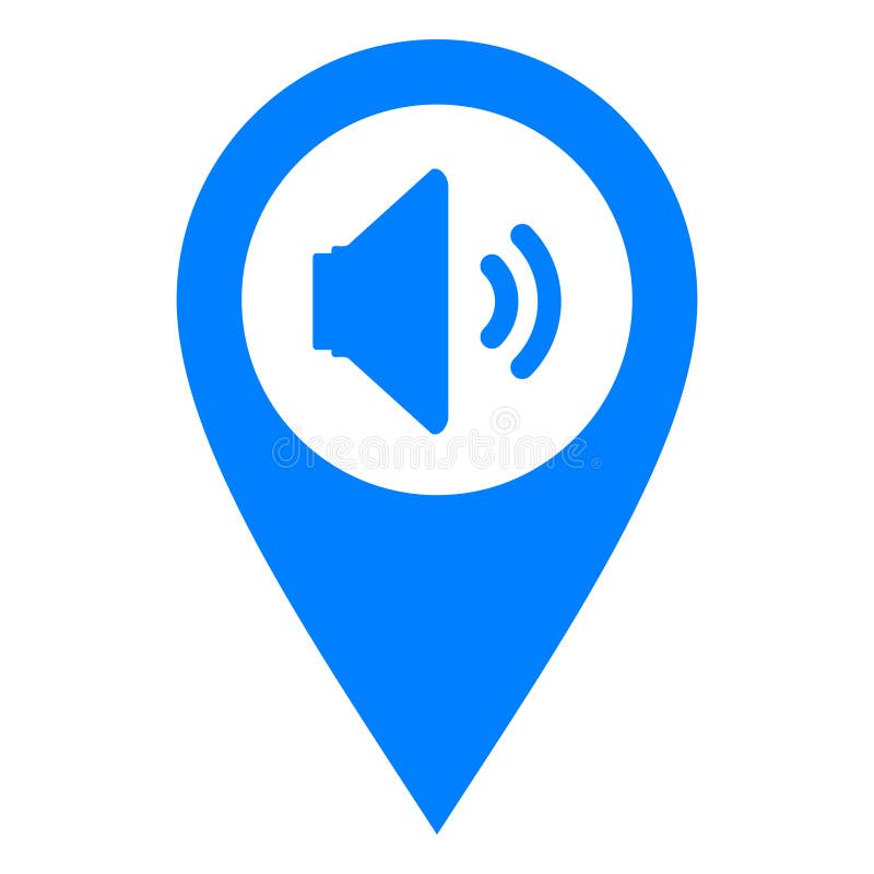 Speaker and Location Pin As Vector Illustration Stock Vector ...