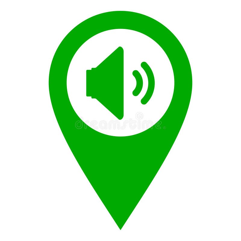 Speaker and Location Pin As Vector Illustration Stock Vector ...