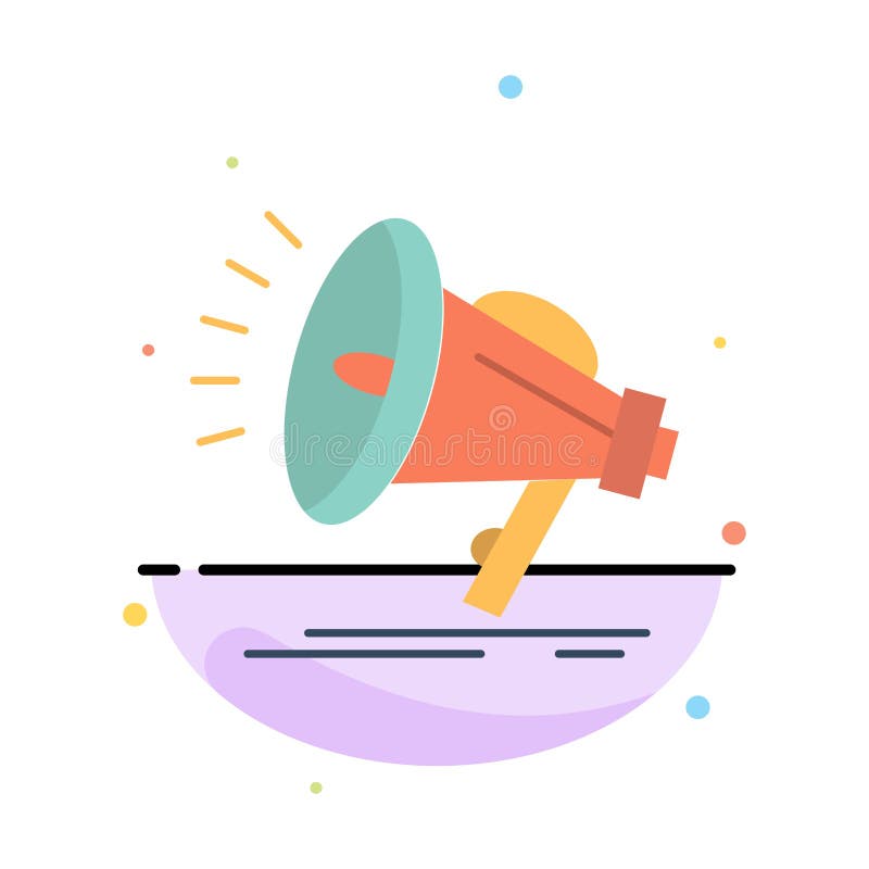 Speaker, Loud, Audio, Voice Abstract Flat Color Icon Template Stock ...