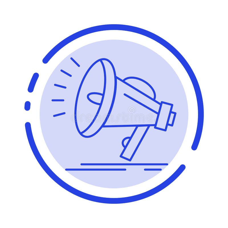 Speaker, Loud, Audio, Voice Blue Dotted Line Line Icon Stock Vector ...