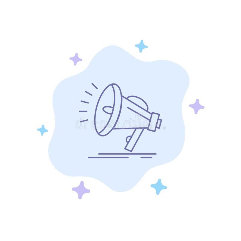 Speaker, Loud, Audio, Voice Blue Icon on Abstract Cloud Background ...