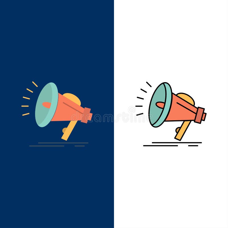 Speaker, Loud, Audio, Voice Icons. Flat and Line Filled Icon Set Vector ...