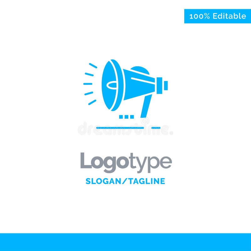 Speaker, Loudspeaker, Voice, Announcement Blue Solid Logo Template ...