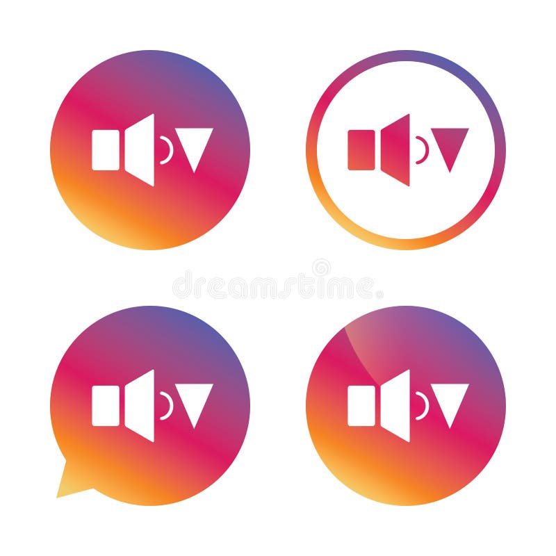 Speaker Low Volume Sign Icon. Sound Symbol Stock Vector - Illustration ...