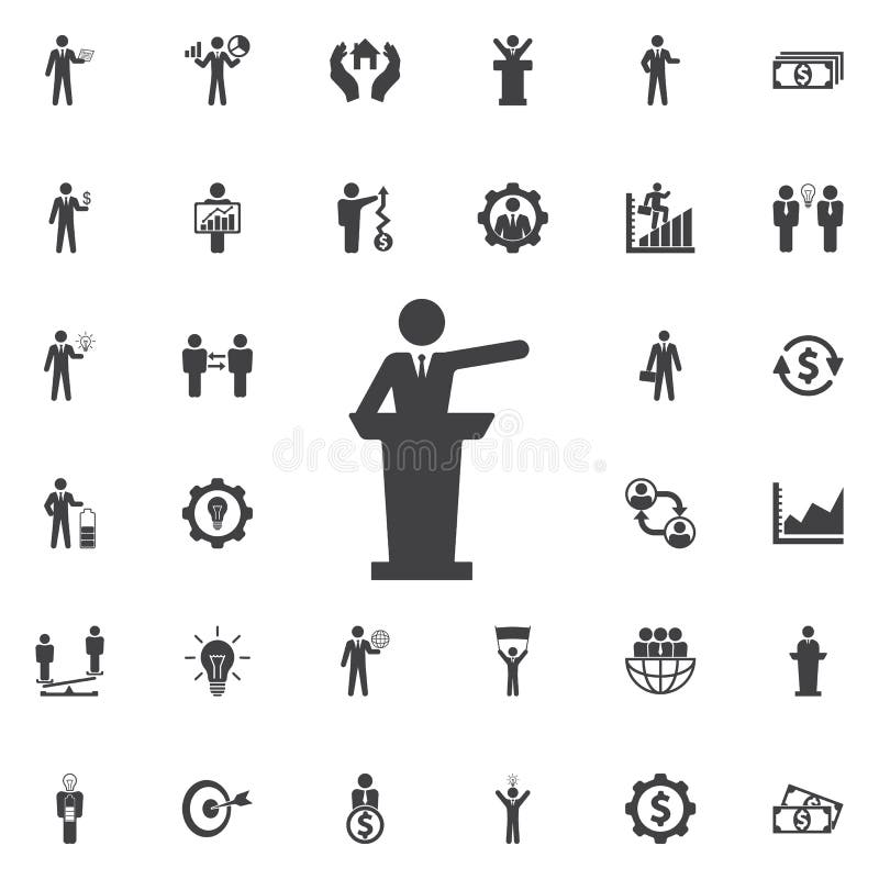 Speaker man Icon. stock vector. Illustration of ceremony - 92836863