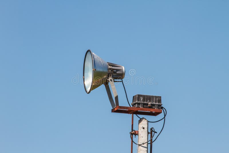 Speaker Megaphone White on Pole Stock Photo - Image of sports, loud ...