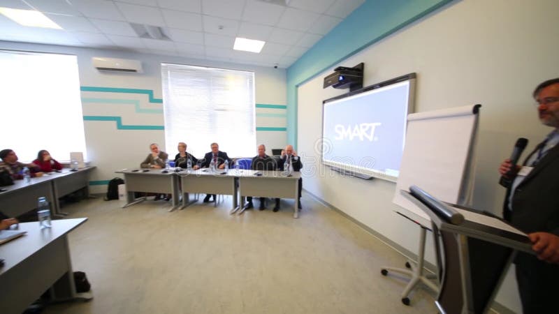 Speaker with Microphone, Participants of USRF Stock Footage - Video of ...