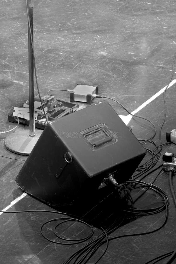 Stage Monitor System, a Row of Stage Floor Monitors, Three Horizontal ...