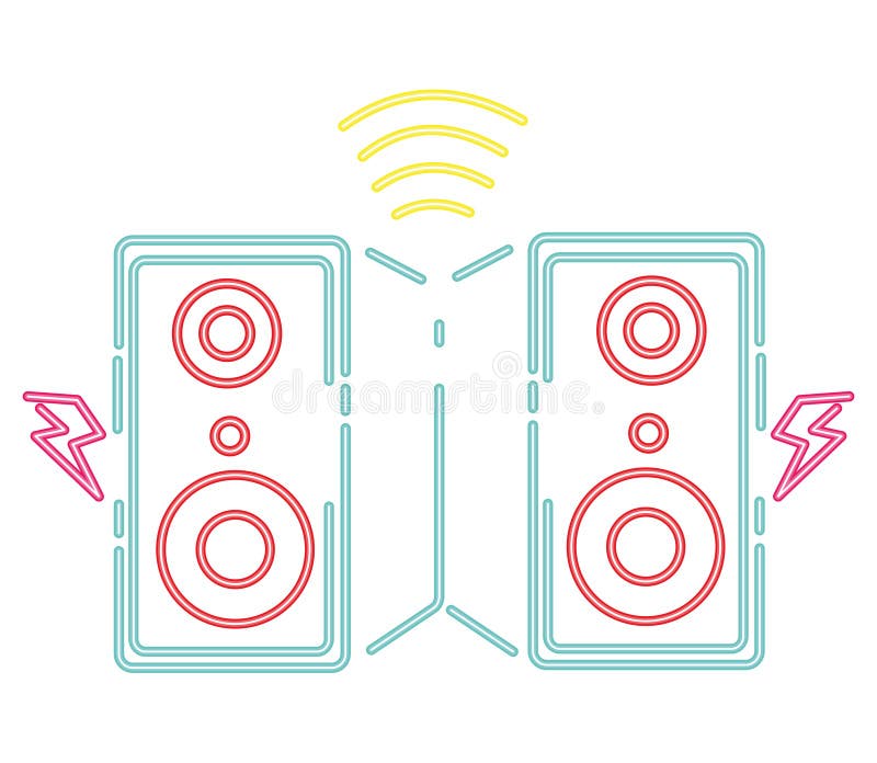 Speaker Music Neon Audio Icon Stock Vector - Illustration of listen ...