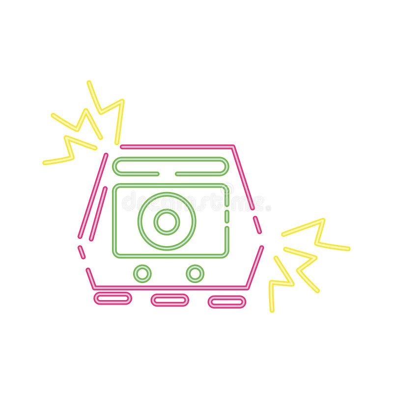 Speaker Music Neon Volume Icon Stock Vector - Illustration of ...