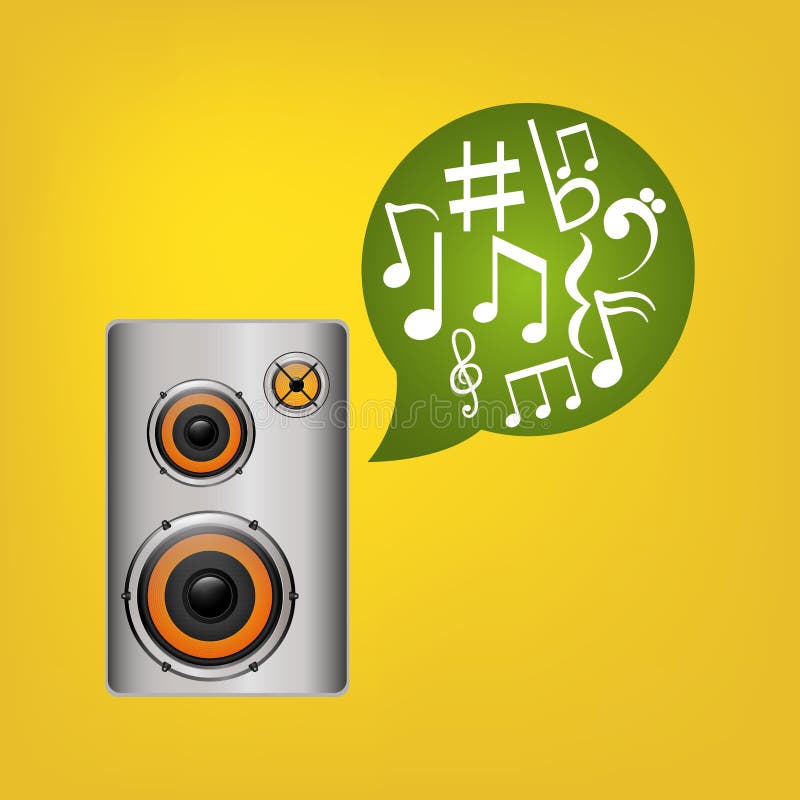 Speaker music sound stock vector. Illustration of notes - 79882971