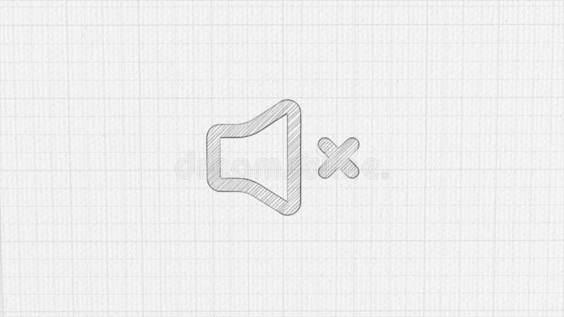 Speaker Mute Icon with Color Drawing Effect. Doodle Animation Stock ...