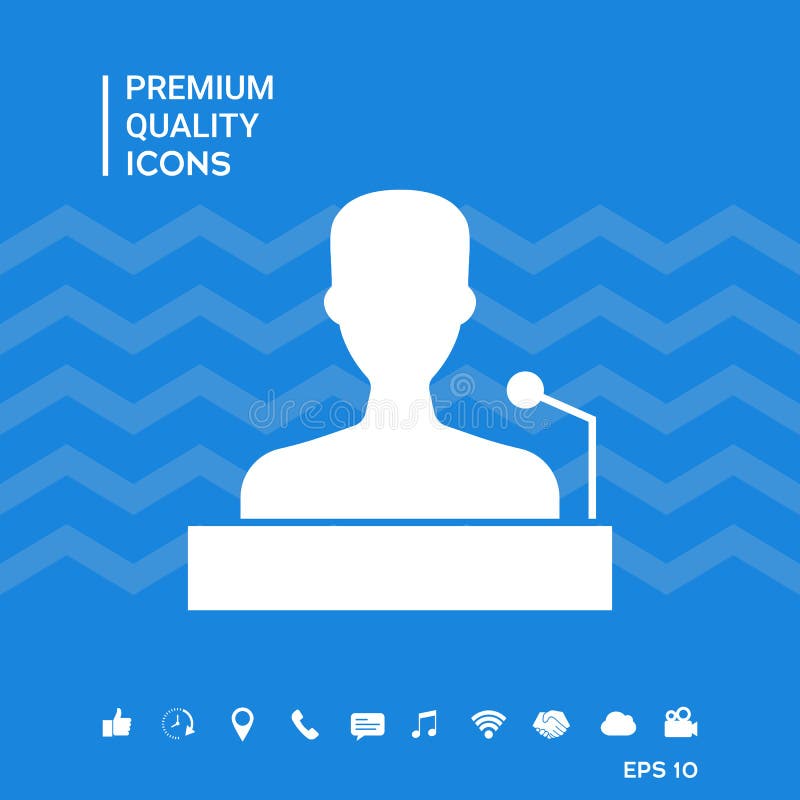 Speaker Orator Speaking From Tribune Icon Stock Vector Illustration Of Orator Candidate