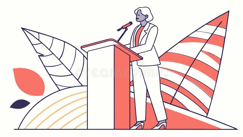 Speaker at Podium Vector Illustration, Public Speaking, Education, and ...